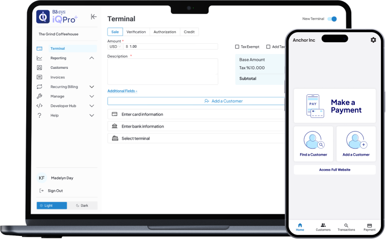 iQ Pro+: Accept payments. Quickly. Simply. Securely.